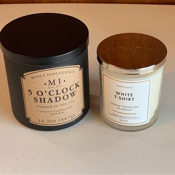 Other | Set Of Scented Candles For Men 5 Oclock Shadow White Tshirt Yum | Poshmark